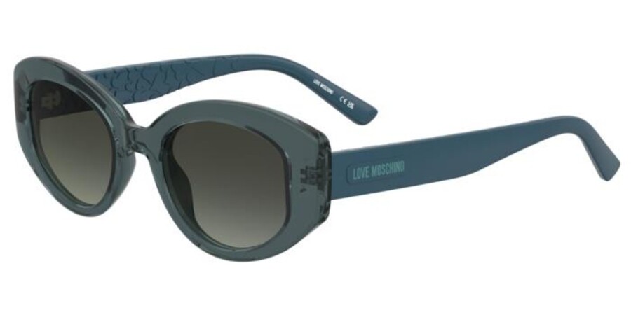 Moschino Love MOL105/S ZI9/IB Cat Eye Transparent Teal Blue Sunglasses ...