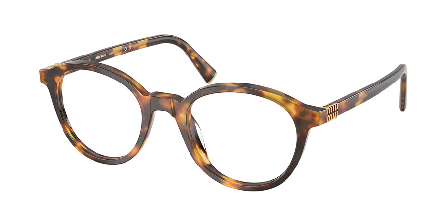 Miu Miu MU02WVF Asian Fit 14L1O1 Oval Honey Yellow Brown Tortoise ...