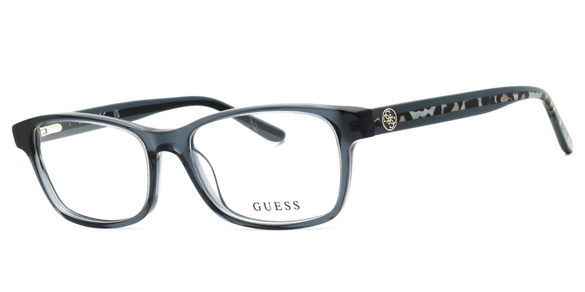 Guess GU2874 090 Rectangle Transparent Slate Blue Eyeglasses ...