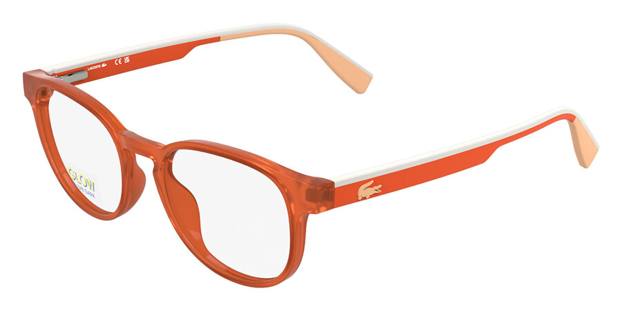 Lacoste L3666 615 Oval Transparent Lumi Orange Eyeglasses ...